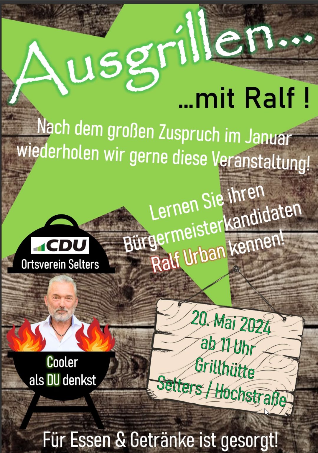Ausgrillen mit Stadtbürgermeisterkandidat Ralf Urban! – CDU Selters